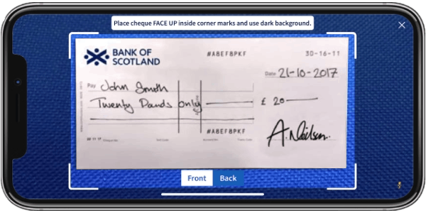 Pay in a cheque | Payments and transfers | Bank of Scotland